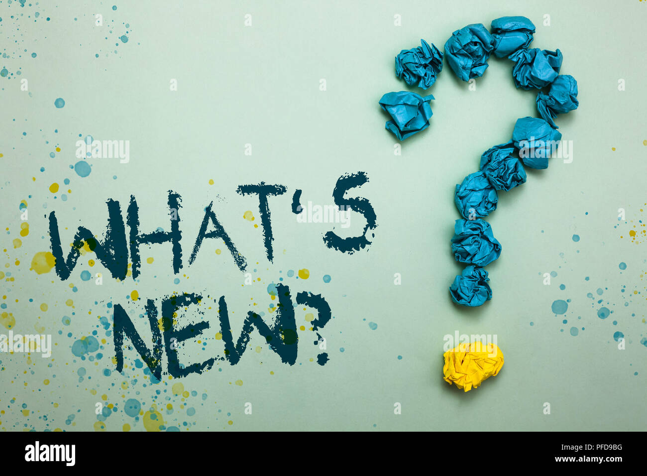 Handwriting text What s is New question. Concept meaning Asking about ...