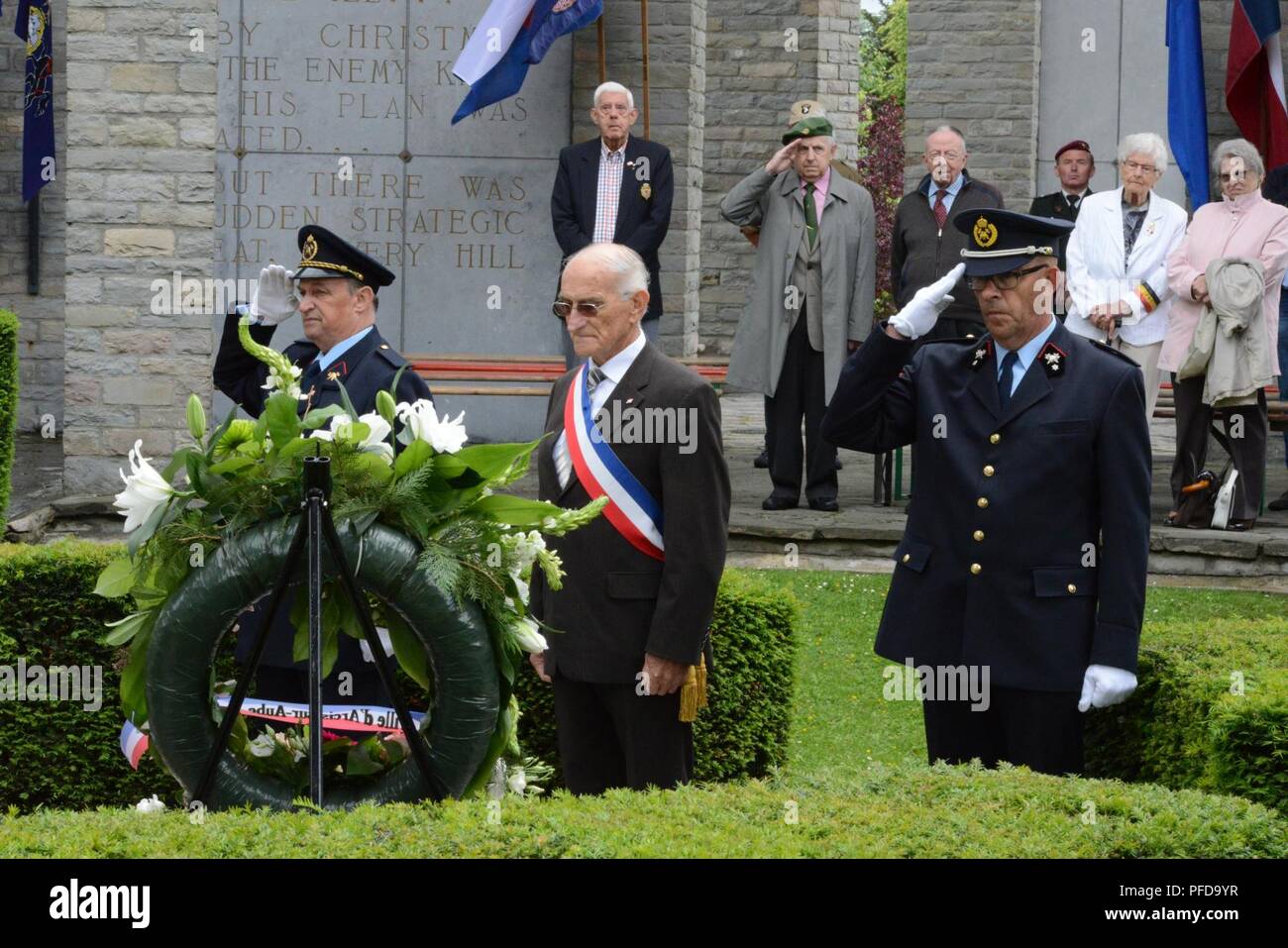 Mr.Serge Lardin, mayor of the French city of Arcis-sur-Aube, pays ...