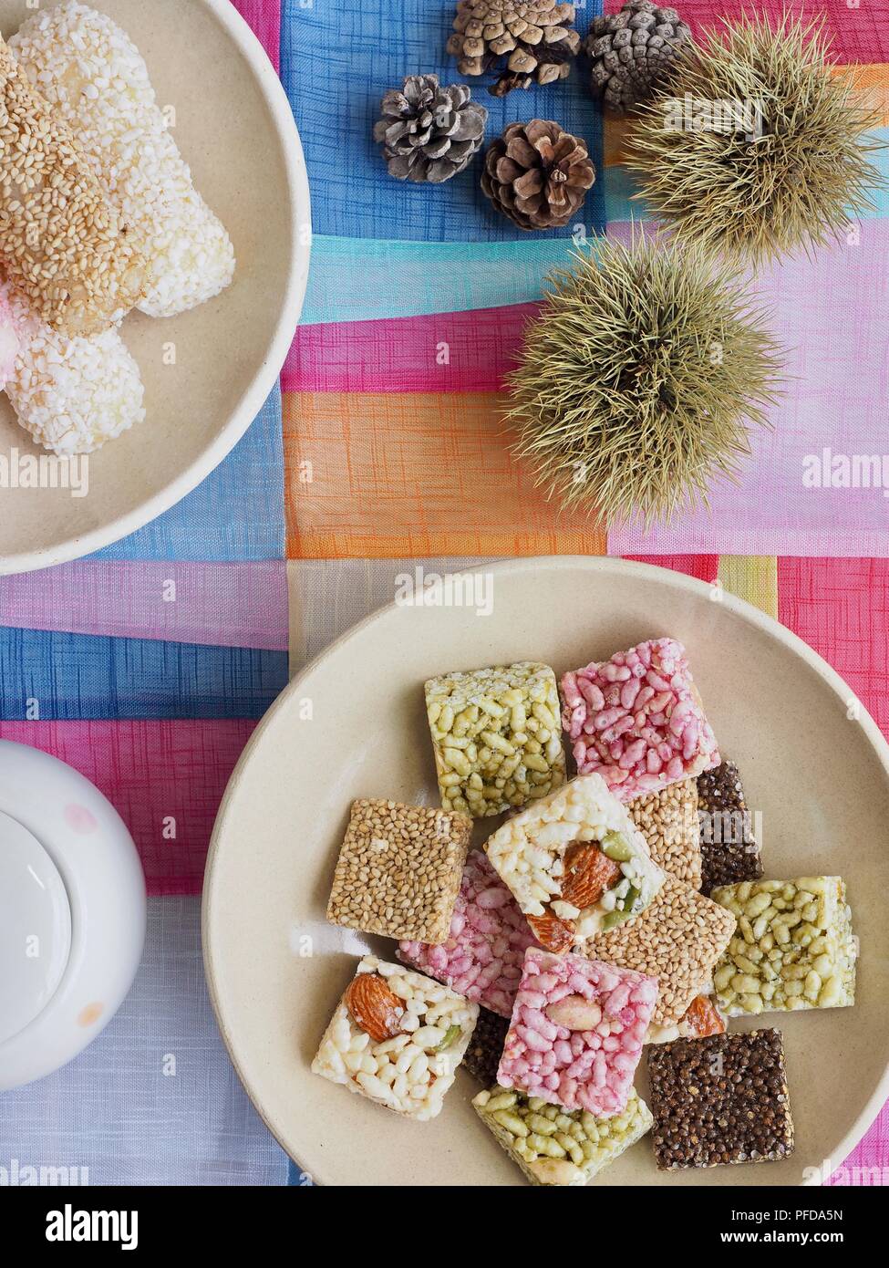 Korean traditional snacks Sweet Rice Puffs , Gangjeong Stock Photo - Alamy