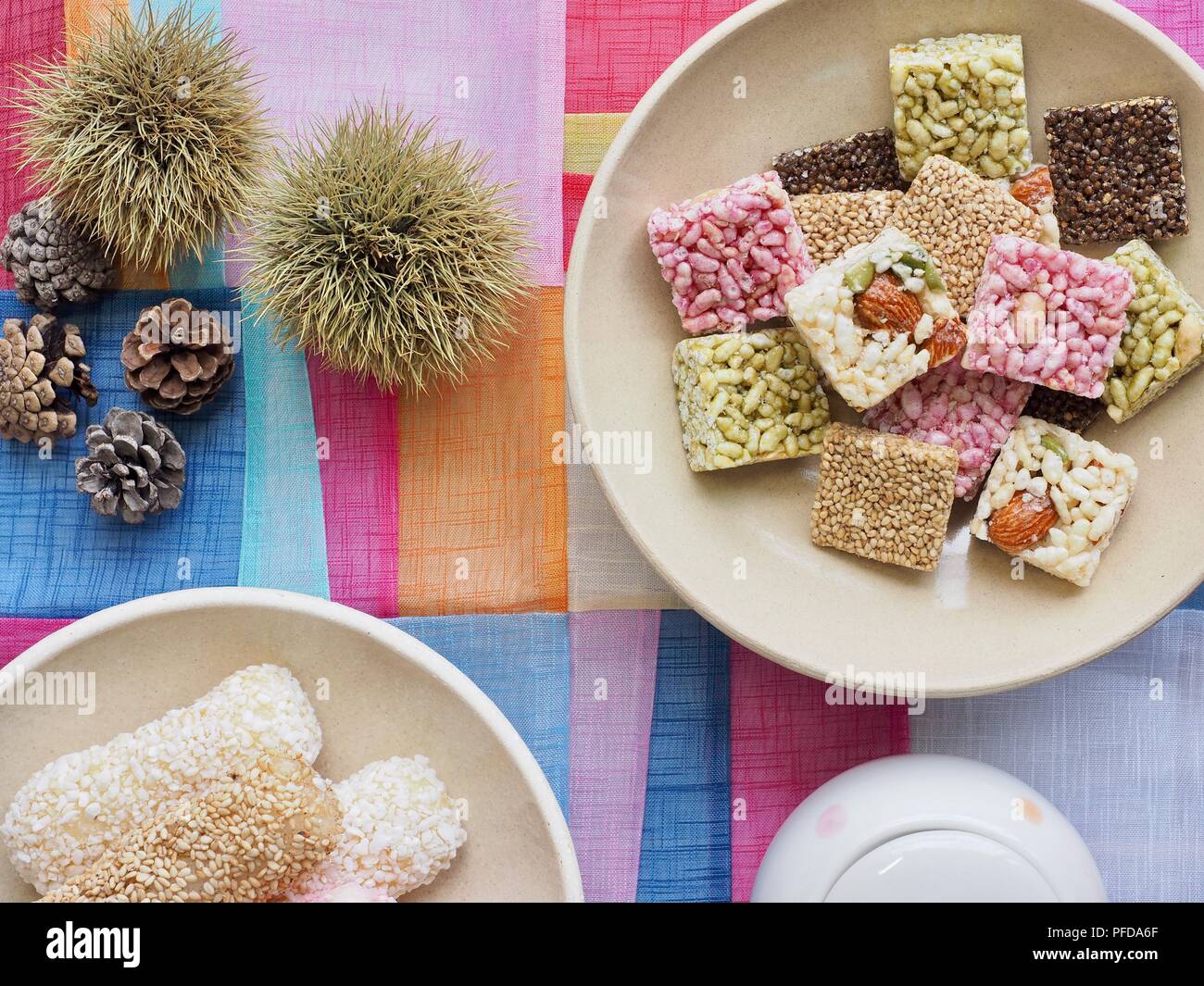 Korean traditional snacks Sweet Rice Puffs , Gangjeong Stock Photo - Alamy