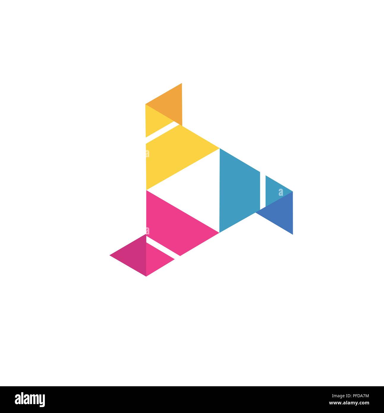 Abstract triangle logo, creative Media play logo, vector logo concept ...