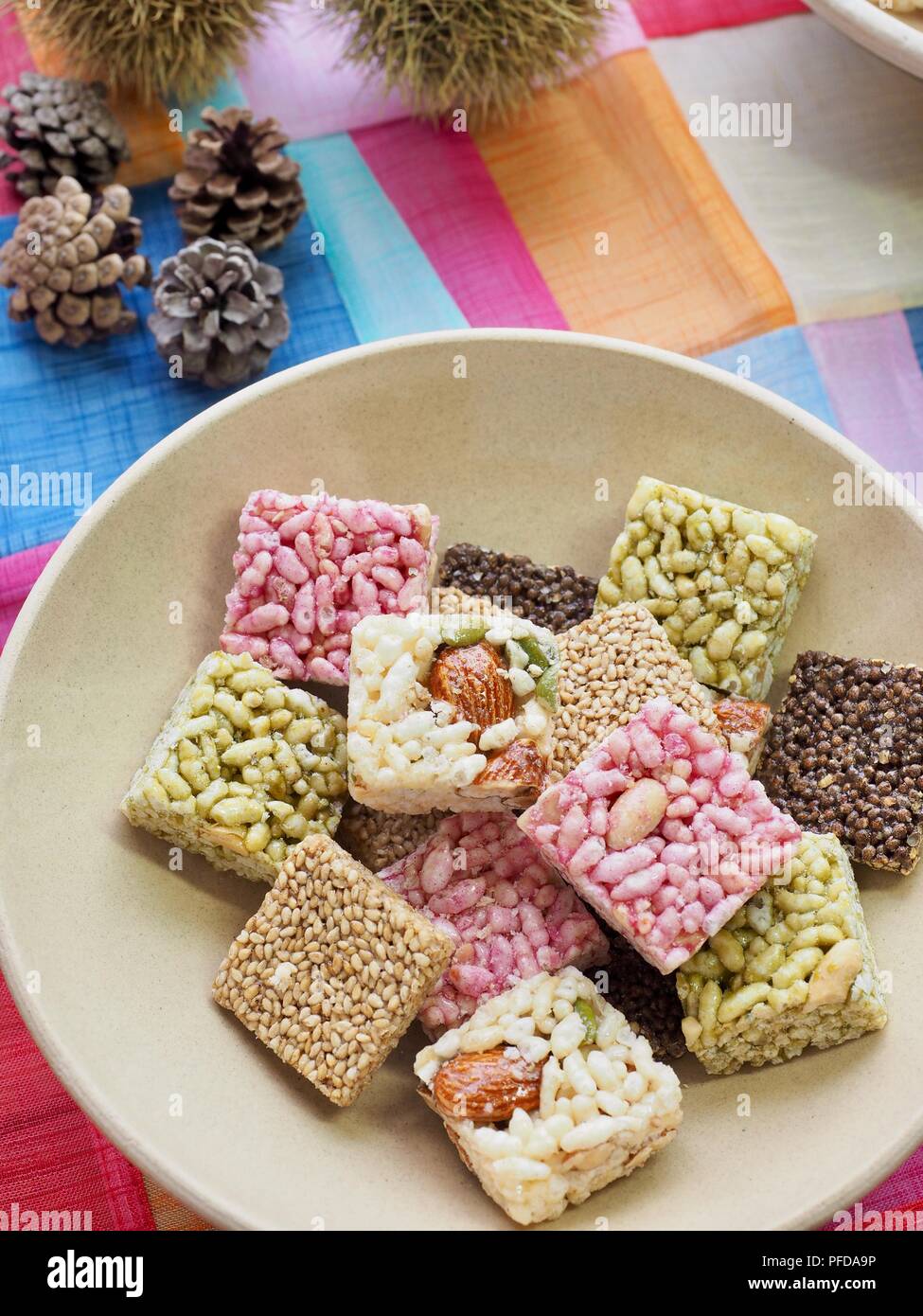 Korean traditional snacks Sweet Rice Puffs , Gangjeong Stock Photo - Alamy