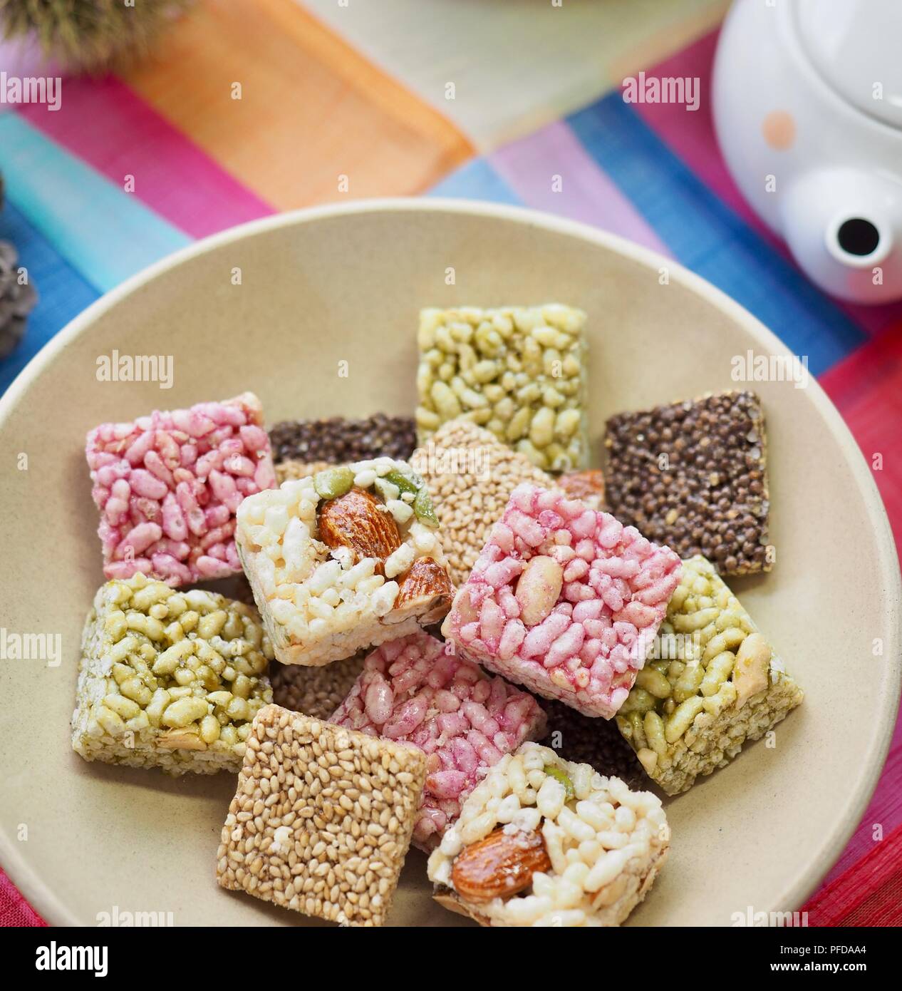 Korean traditional snacks Sweet Rice Puffs , Gangjeong Stock Photo - Alamy