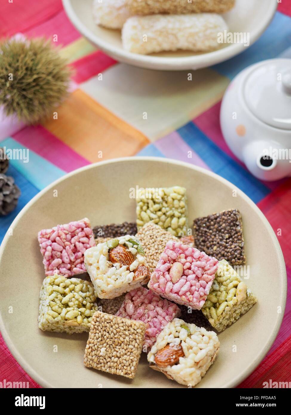 Korean traditional snacks Sweet Rice Puffs , Gangjeong Stock Photo - Alamy
