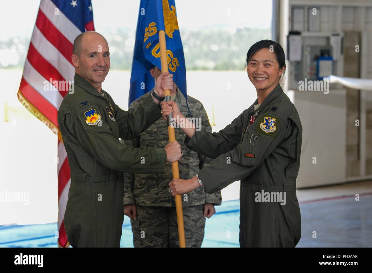 U.S. Air Force Academy -- Lt. Col. Chiafei Wu, outgoing 306th Operations Support Squadron ...