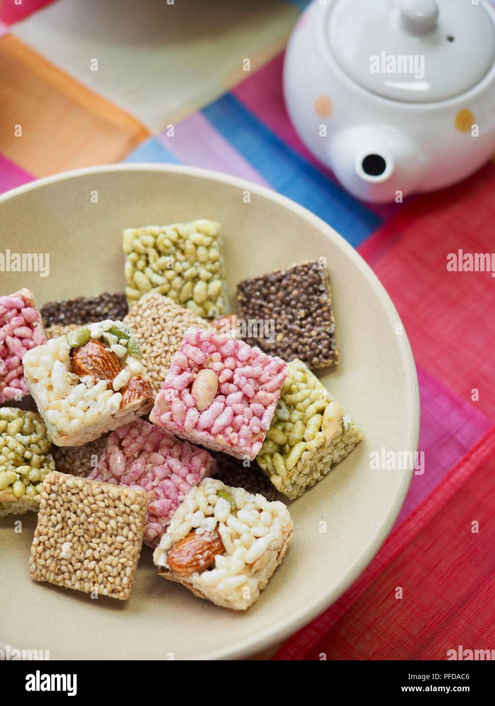 Korean traditional snacks Sweet Rice Puffs , Gangjeong Stock Photo - Alamy