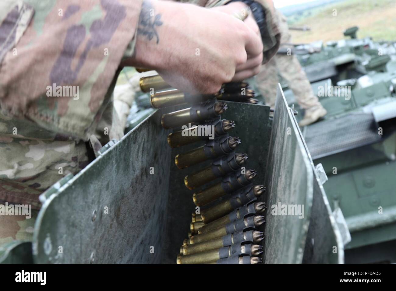 Spc. Christopher Compo, 3rd Cavalry Regiment, Fort Hood Texas, prepares ...
