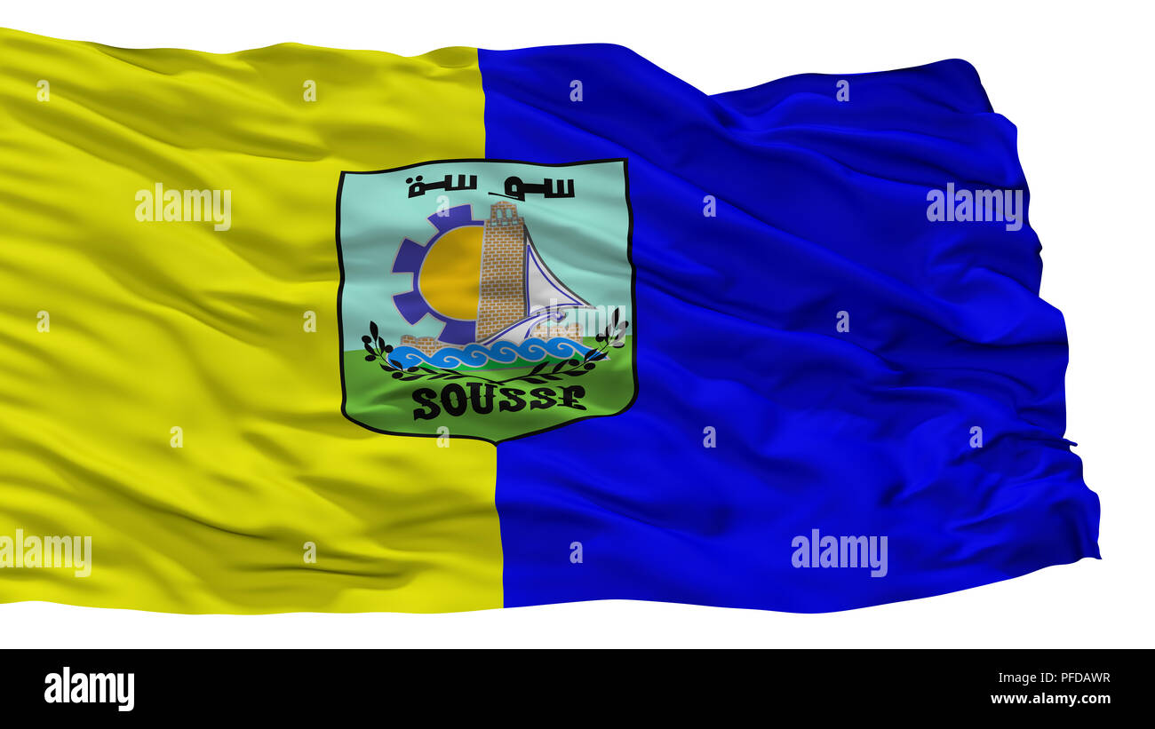 Sousse City Flag, Tunisia, Isolated On White Background Stock Photo - Alamy