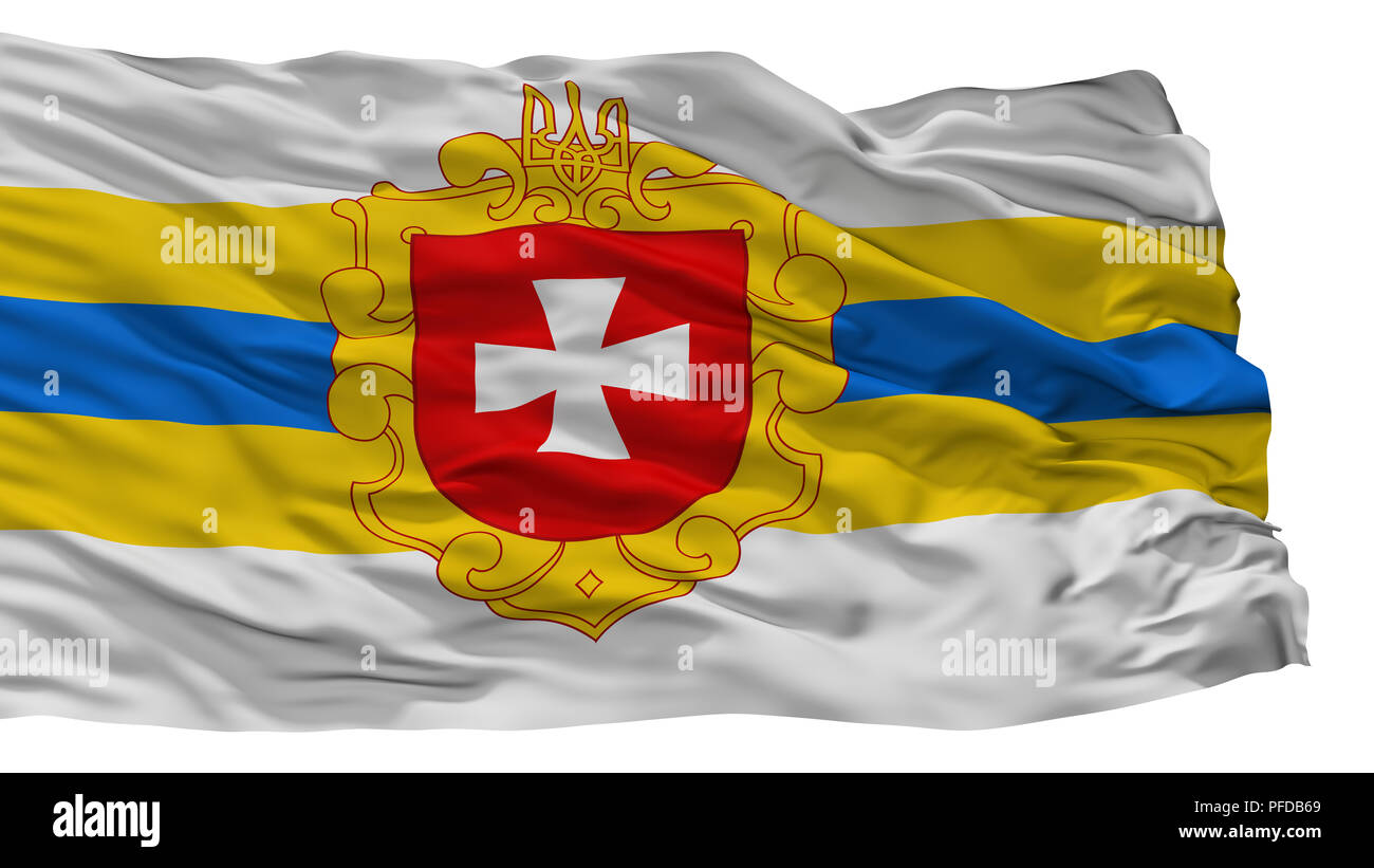 Rivne Oblast City Flag, Ukraine, Isolated On White Background Stock ...