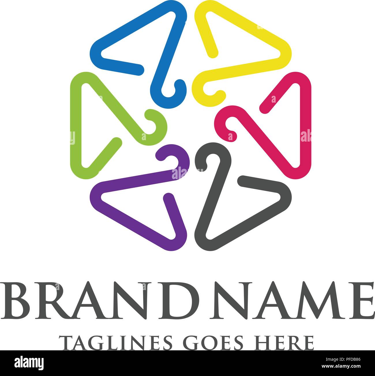 Hanger line circle logo, outline vector sign, linear style pictogram ...