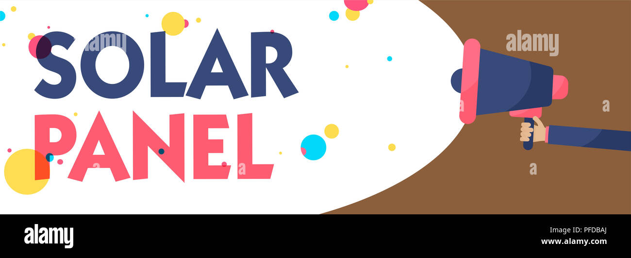 Conceptual hand writing showing Solar Panel. Business photo text designed to absorb suns rays ...