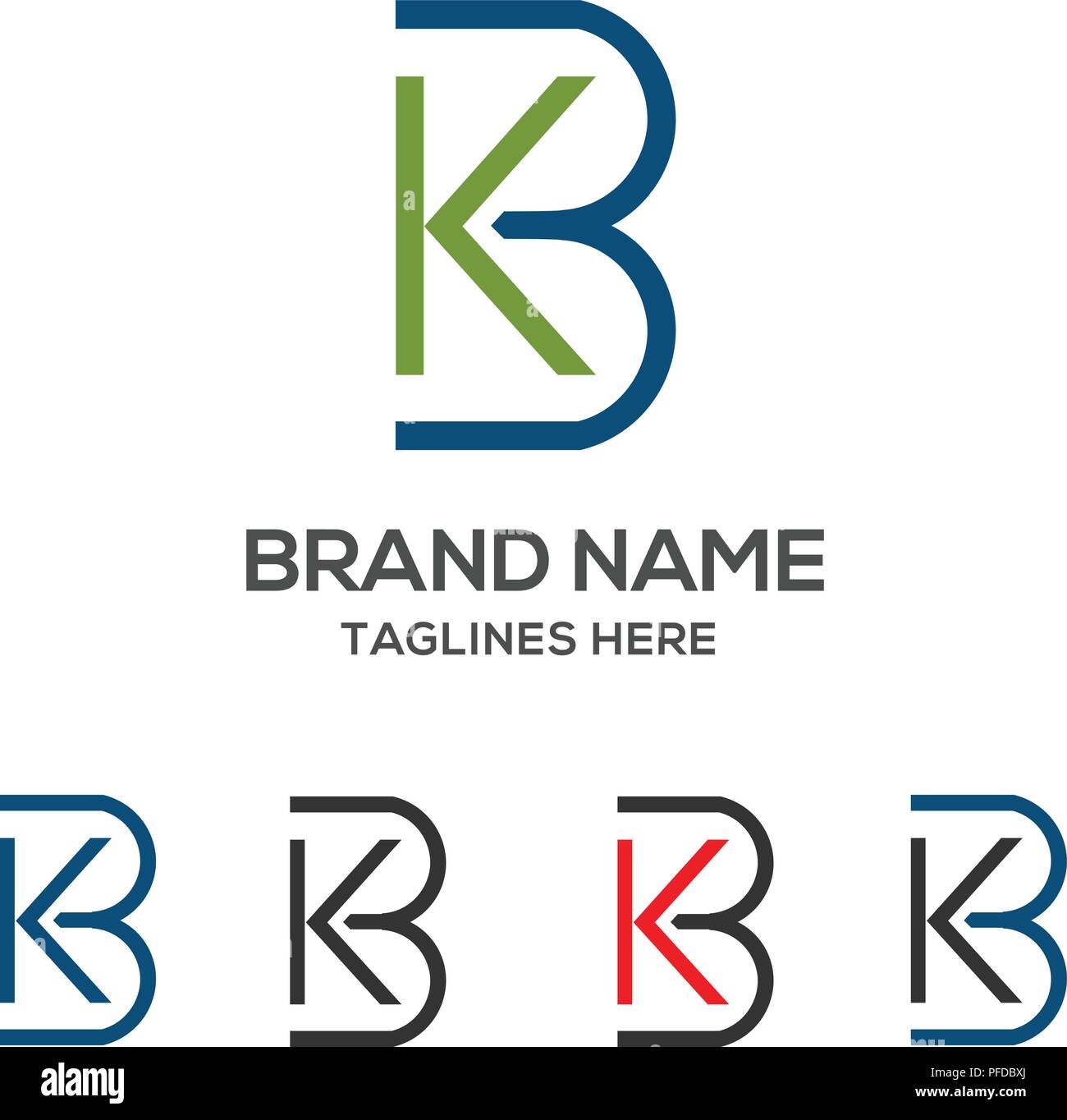 KB letter logo design vector illustration template, B letter logo ...