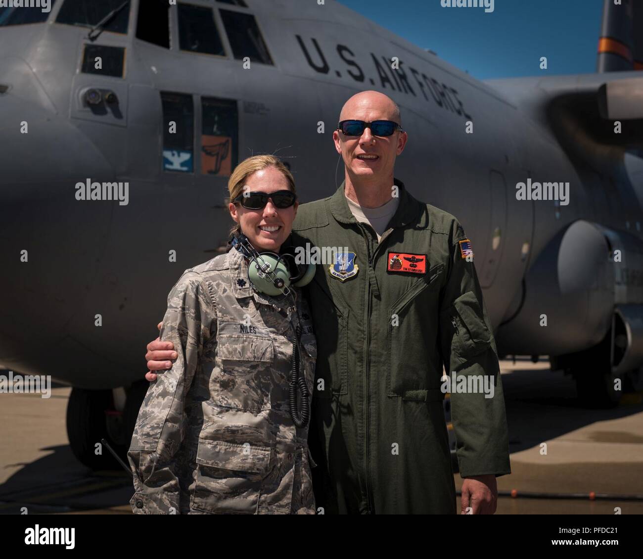 U.S. Air Force Col. Timothy Stumbaugh, right, the commander of the ...