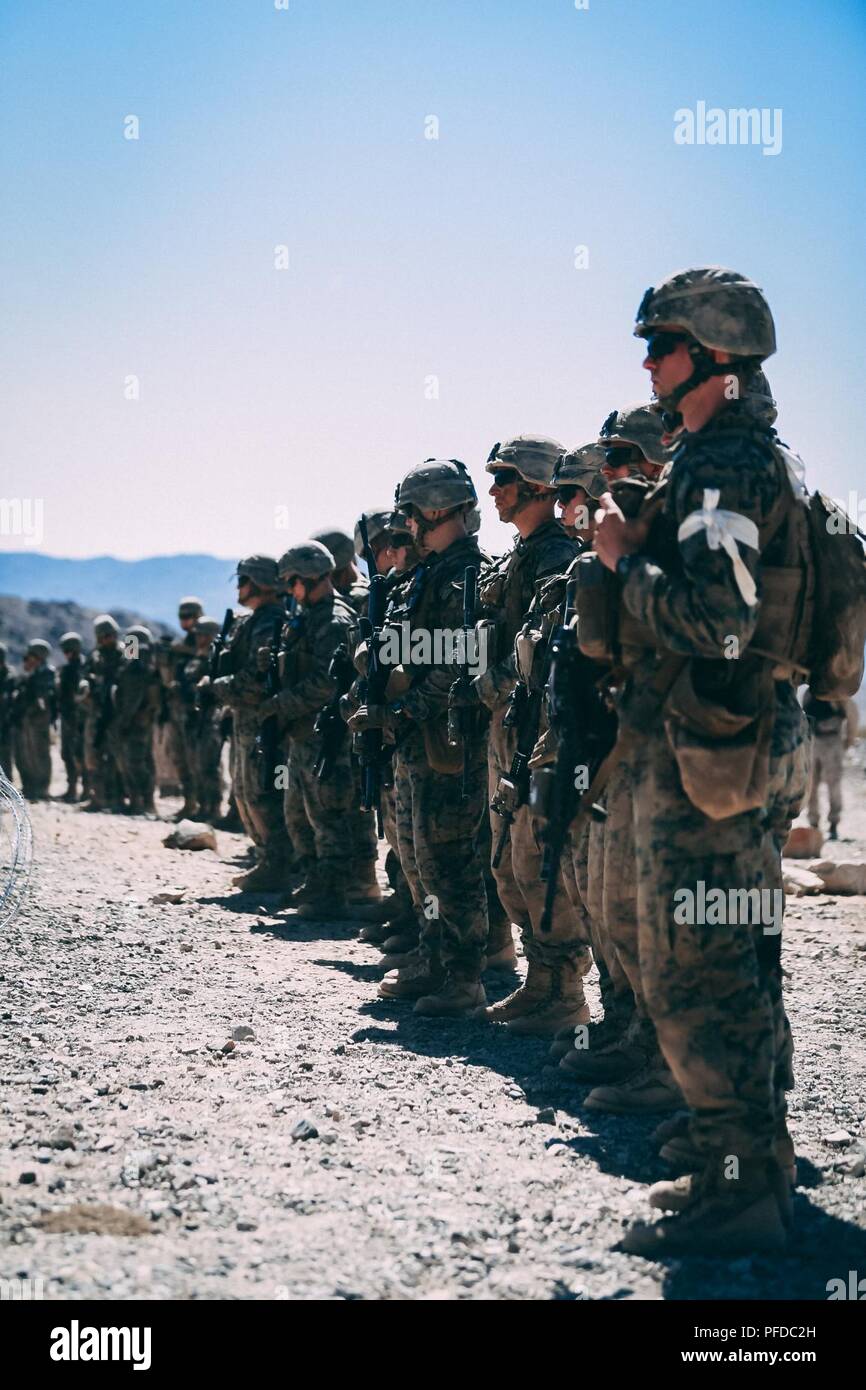 Marines in the Infantry Officer Course prepare to begin their live fire ...