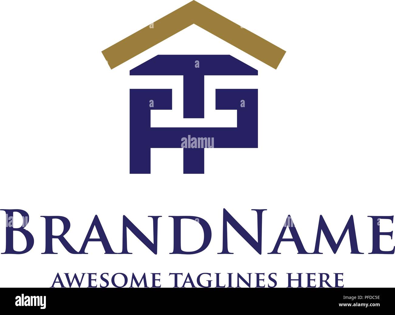 letter PT real estate logo, Real estate logo concept illustration Stock ...