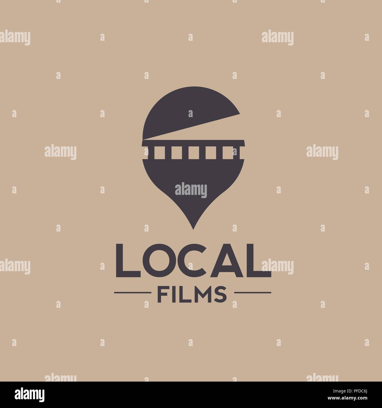 Vector logo combination of a film and pin locator, local film logo ...