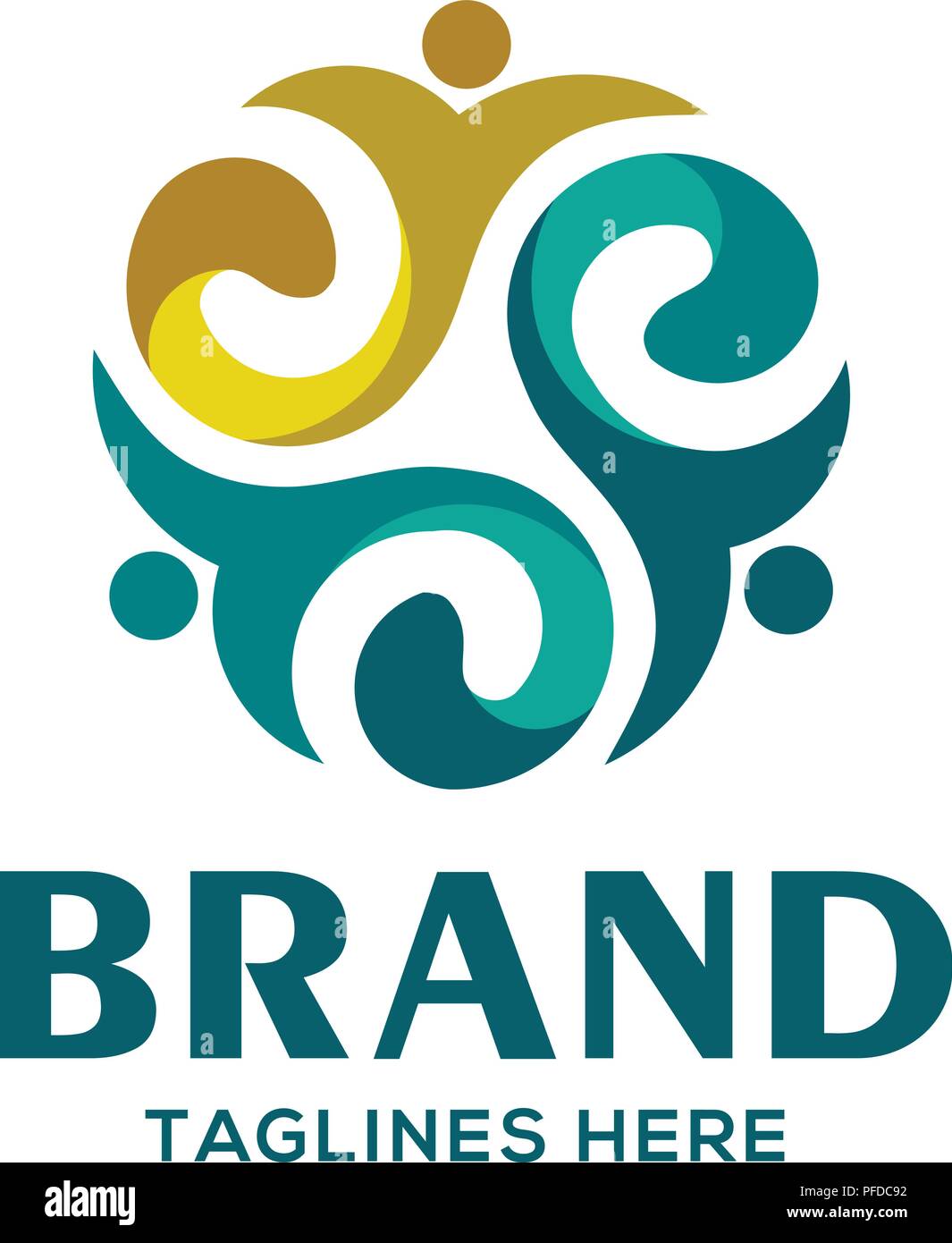 creative people abstract logo vector, elegant People community logo set ...