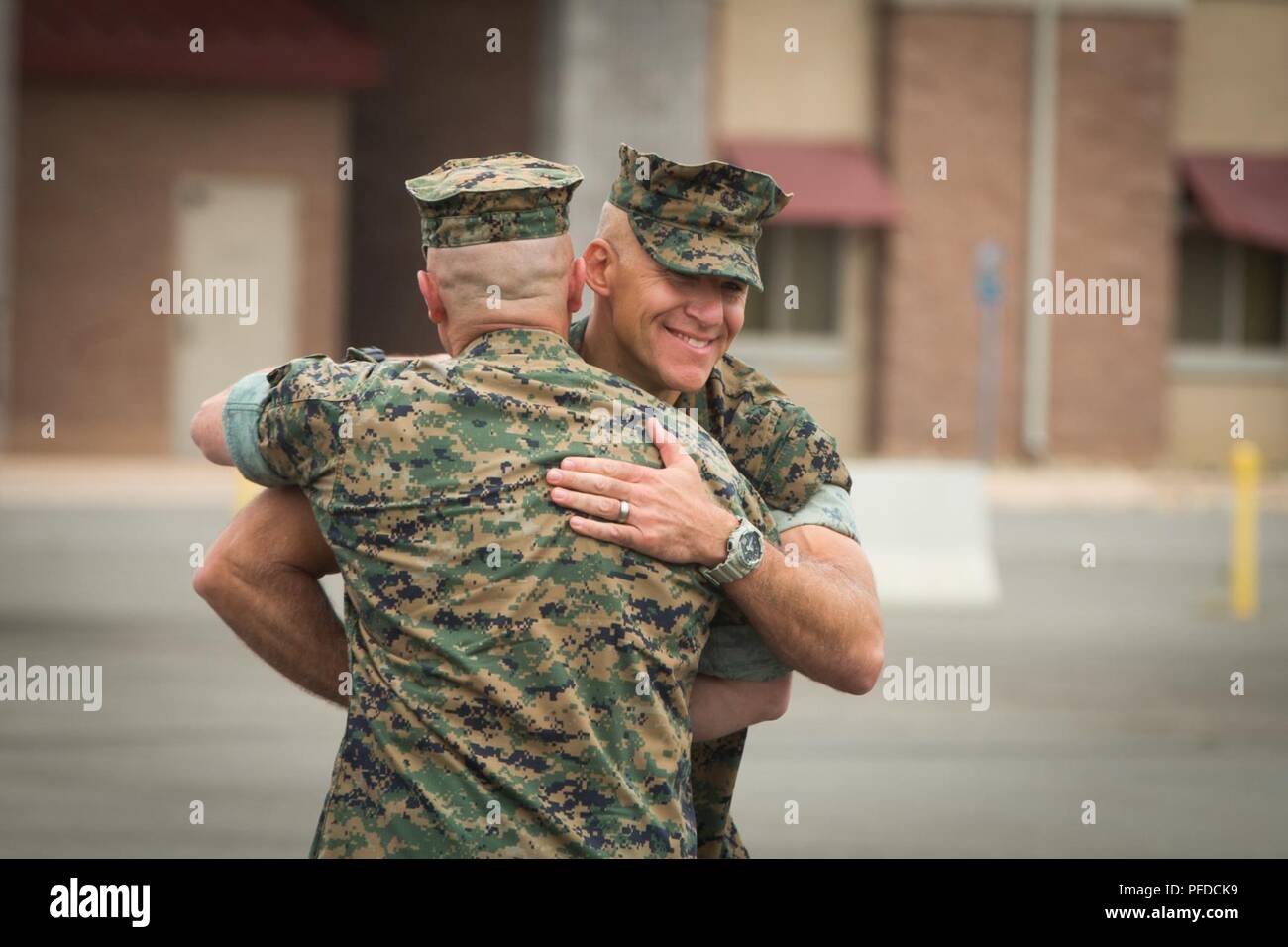 U.S. Marine Corps Lt. Col. William E. O’Brien, left, offgoing ...