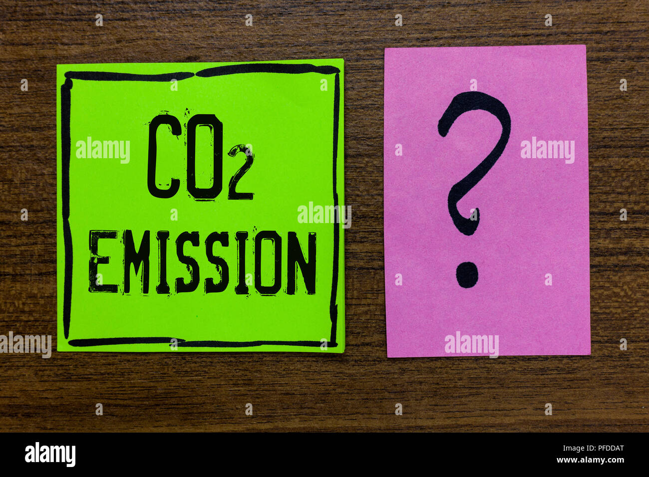 Handwriting text Co2 Emission. Concept meaning Releasing of greenhouse ...