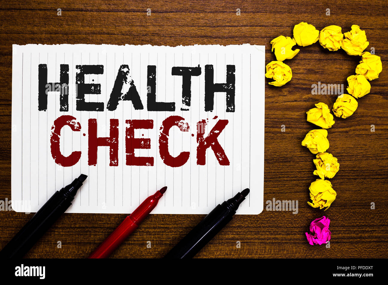 Handwriting text writing Health Check. Concept meaning Medical ...