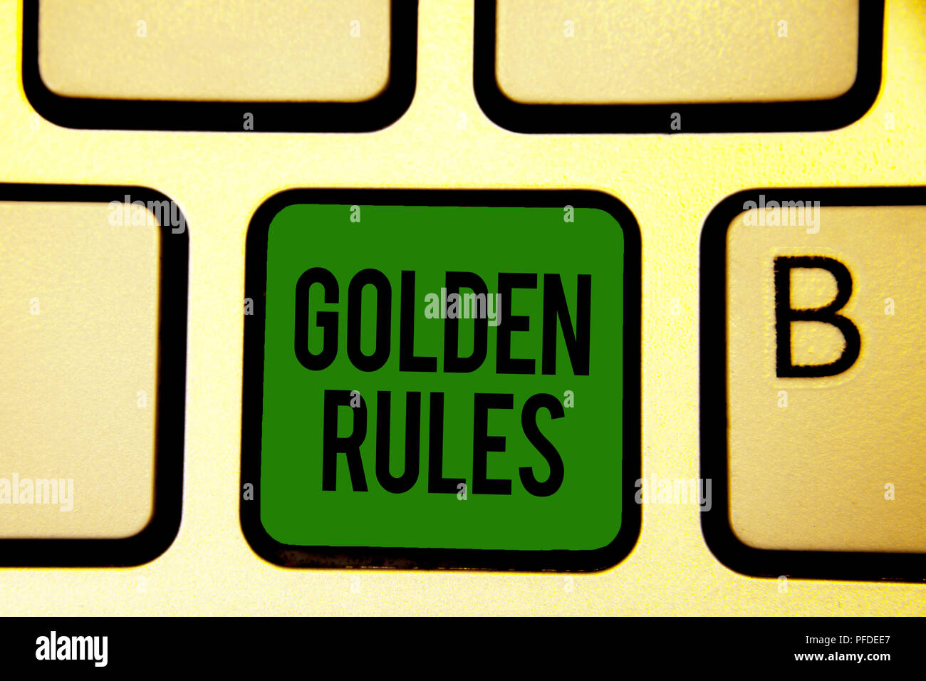 Word writing text Golden Rules. Business concept for Basic principle ...