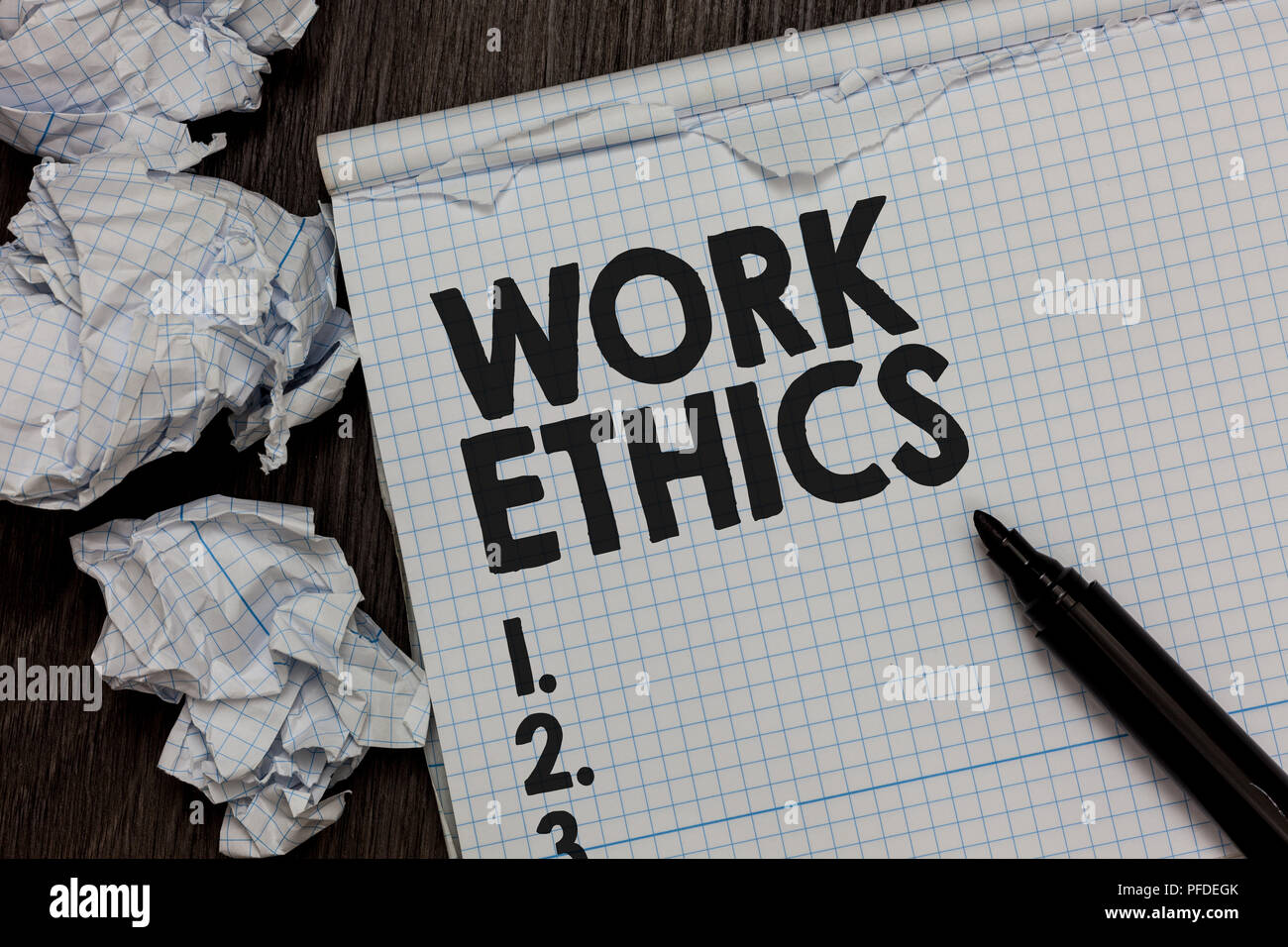 Text sign showing Work Ethics. Conceptual photo A set of values ...