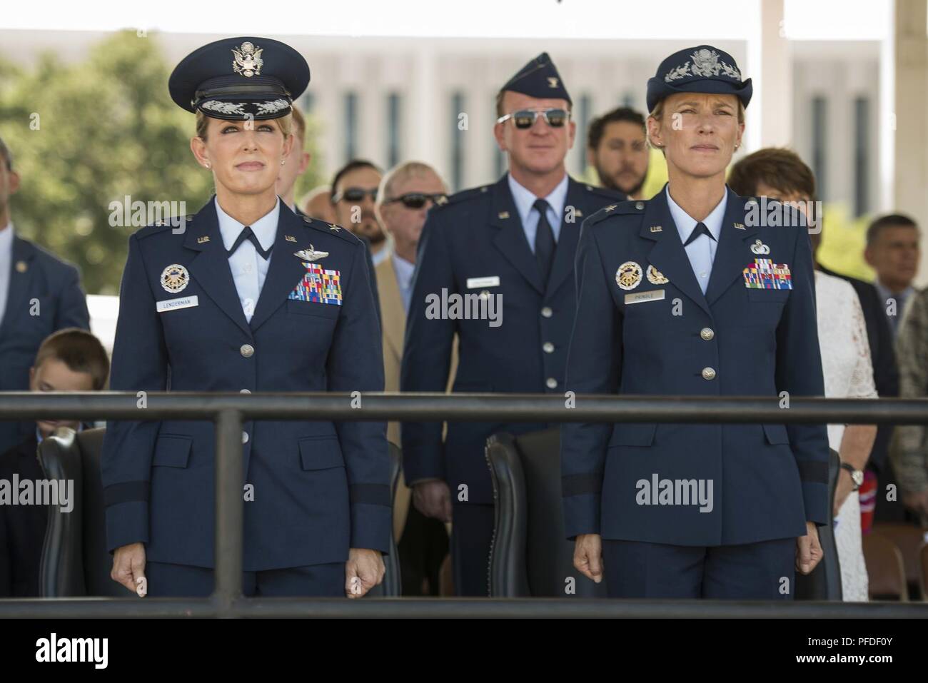 Brig. Gen. Laura L. Lenderman (left), incoming 502nd Air Base Wing and ...