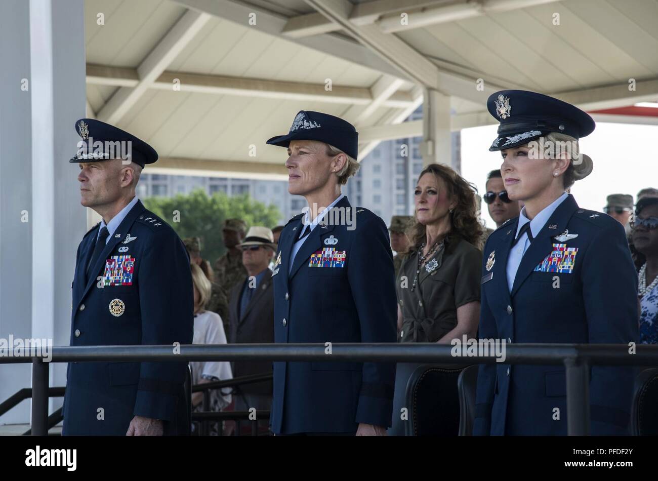 From left to right, U.S Air Force Lt. Gen. Steve Kwast, commander of ...