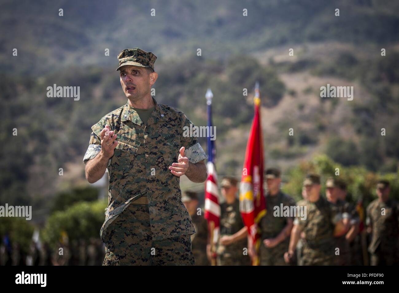 Lt. Col. Nicholas C. Nuzzo, outgoing commanding officer, Infantry ...