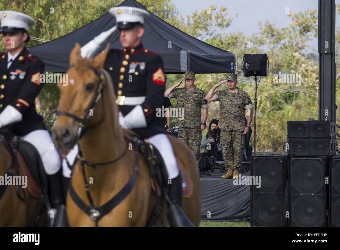 Marine corps mounted color guard hi-res stock photography and images ...