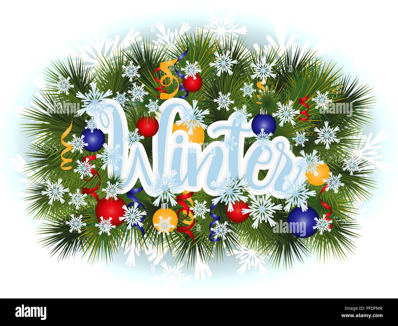 Winter time season card, vector illustration Stock Vector Image & Art ...