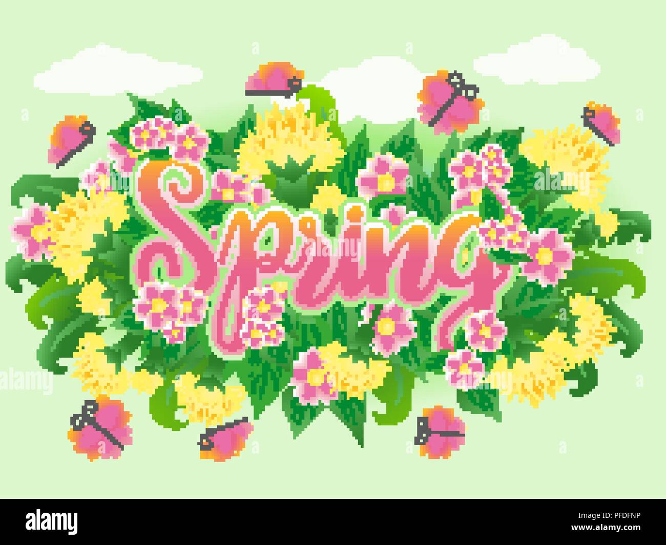 Spring time season card, vector illustration Stock Vector Image & Art ...