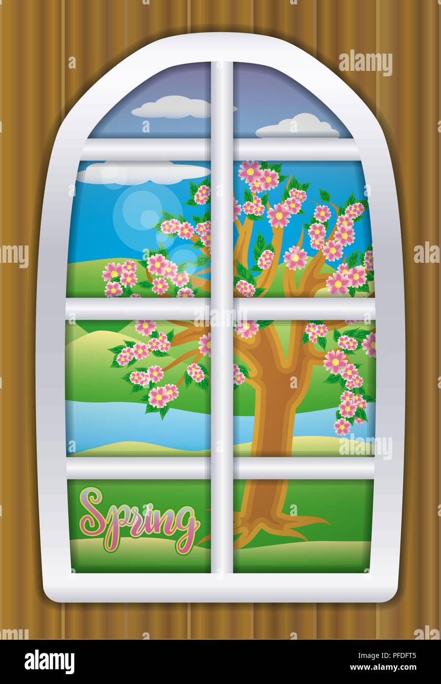 Spring time season card, vector illustration Stock Vector Image & Art ...