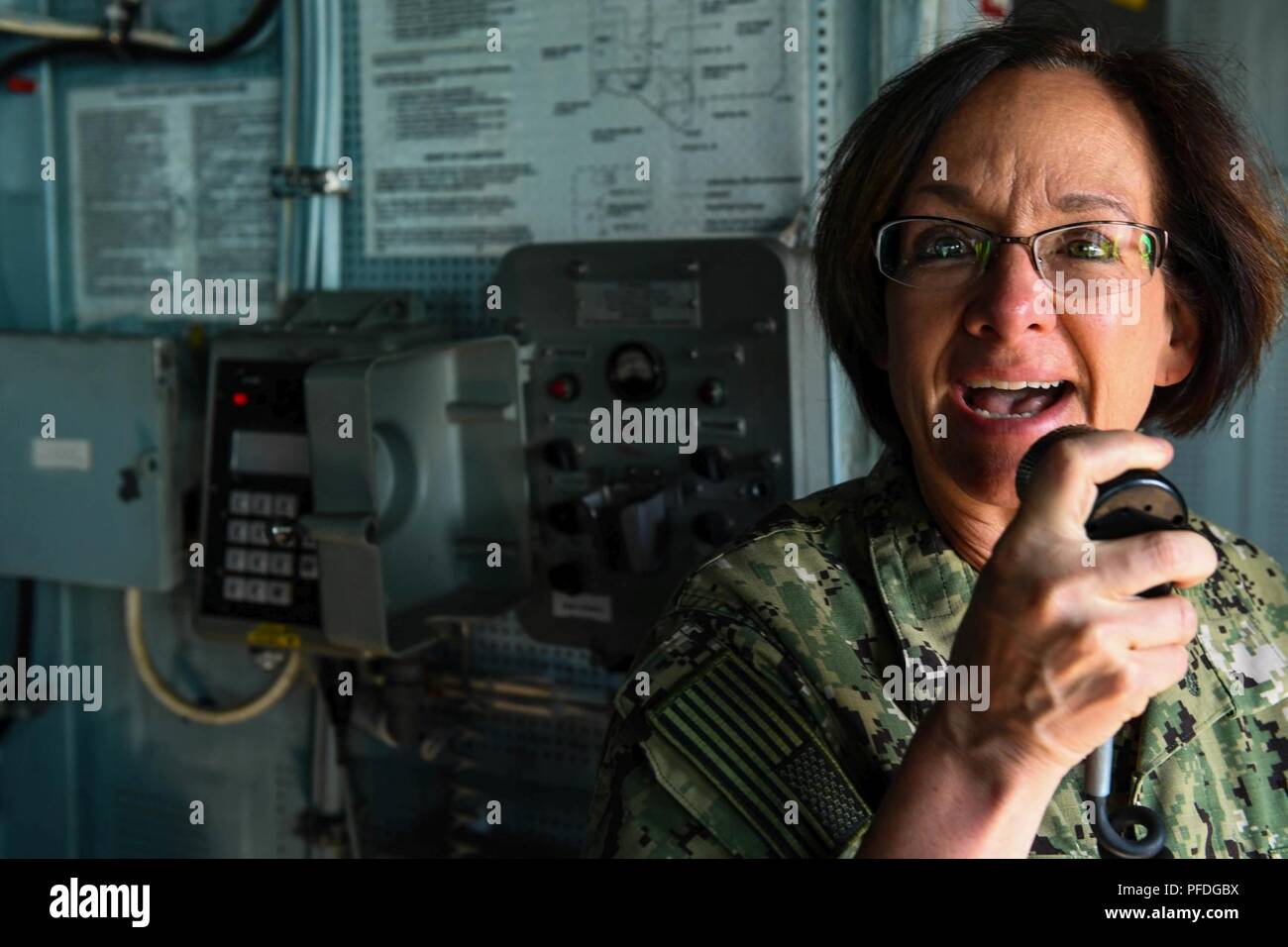 SEA (June 10, 2018) Vice. Adm. Lisa M. Franchetti, commander, U.S. 6th ...