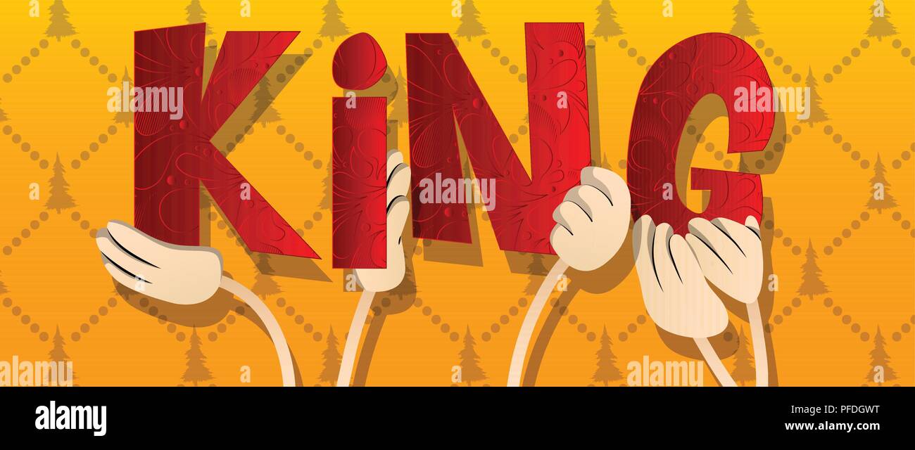 Diverse hands holding letters of the alphabet created the word King ...