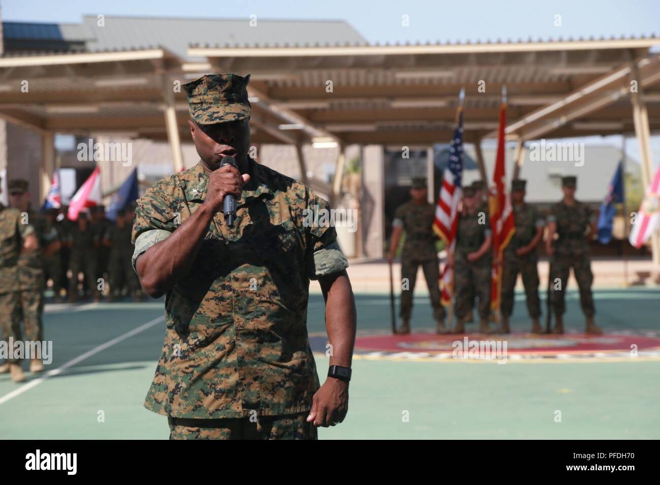 Lt. Col. Barian Woodward, off-going commanding officer, Communication ...
