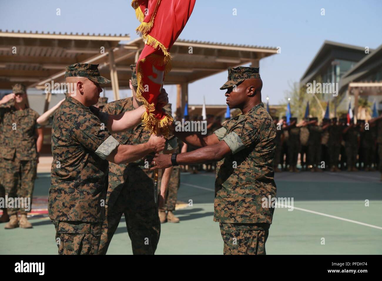 Lt. Col. Barian Woodward, off-going commanding officer, Communication ...