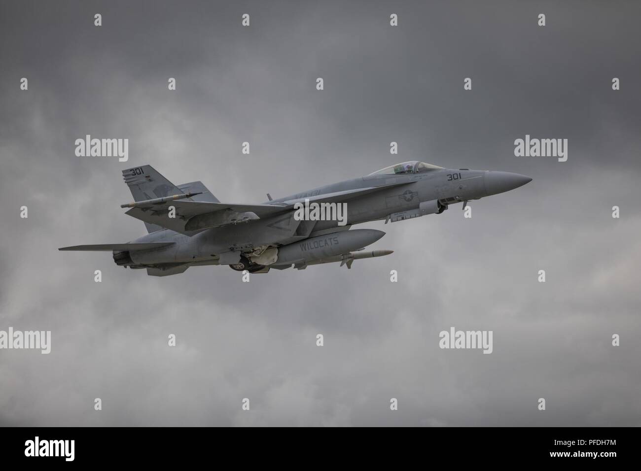 An EA-18G Growler assigned to VAQ-131 Electronic Attack Squadron takes ...