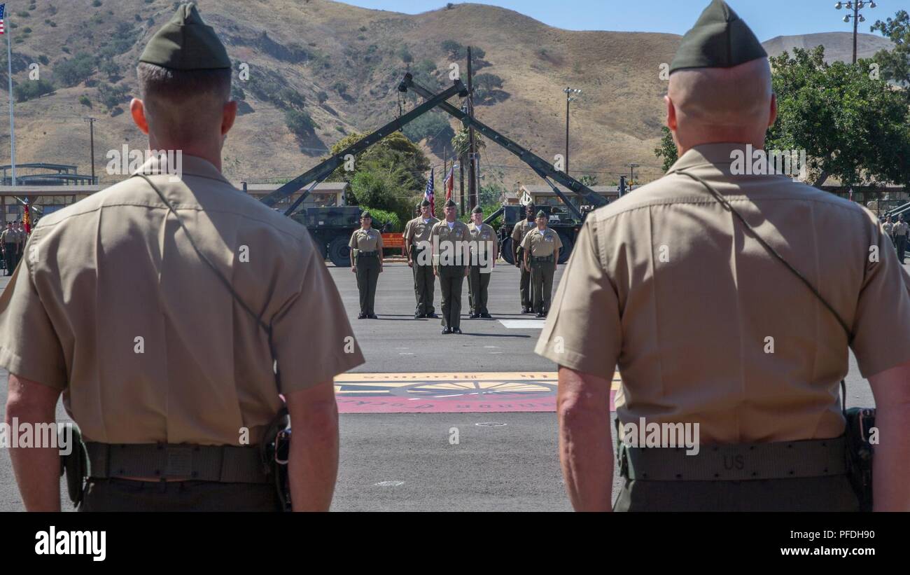 U.S. Marine Corps Lt. Col. Kenneth Mazo, left, incoming commanding ...