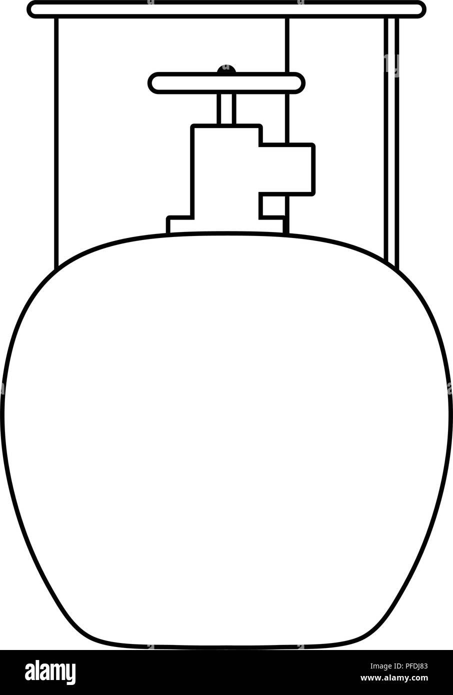 Icon of camping gas container. Thin line design. Vector illustration ...