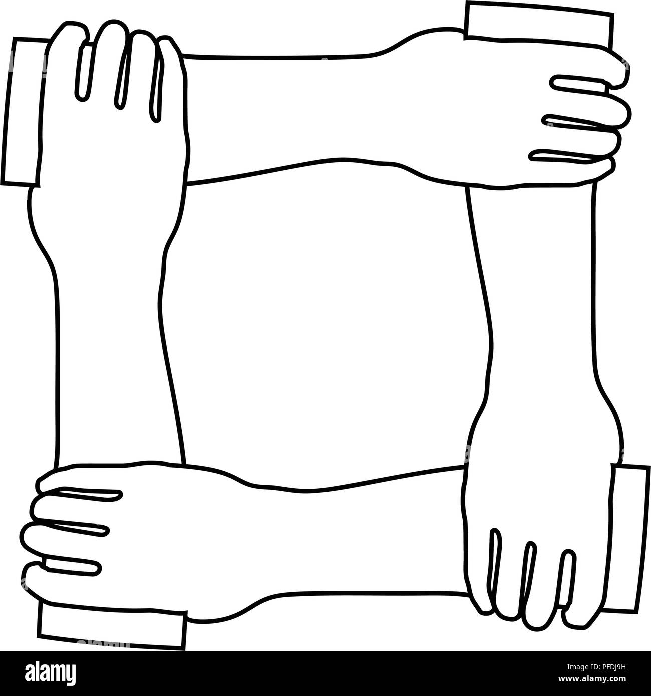 Icon of Crossed hands. Thin line design. Vector illustration Stock ...