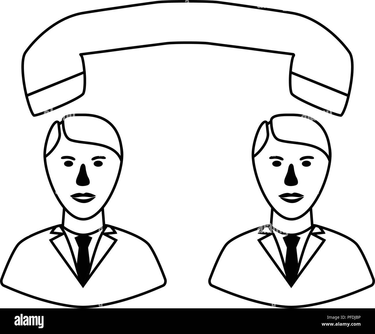 Icon of Telephone conversation. Thin line design. Vector illustration ...