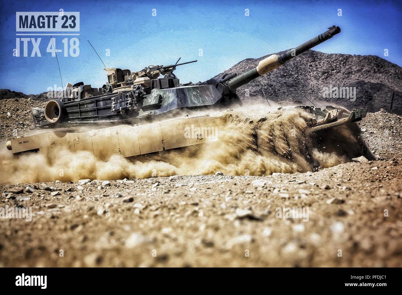A U.S. Marine tank crew with Company E, 4th Tank Battalion, 4th Marine ...
