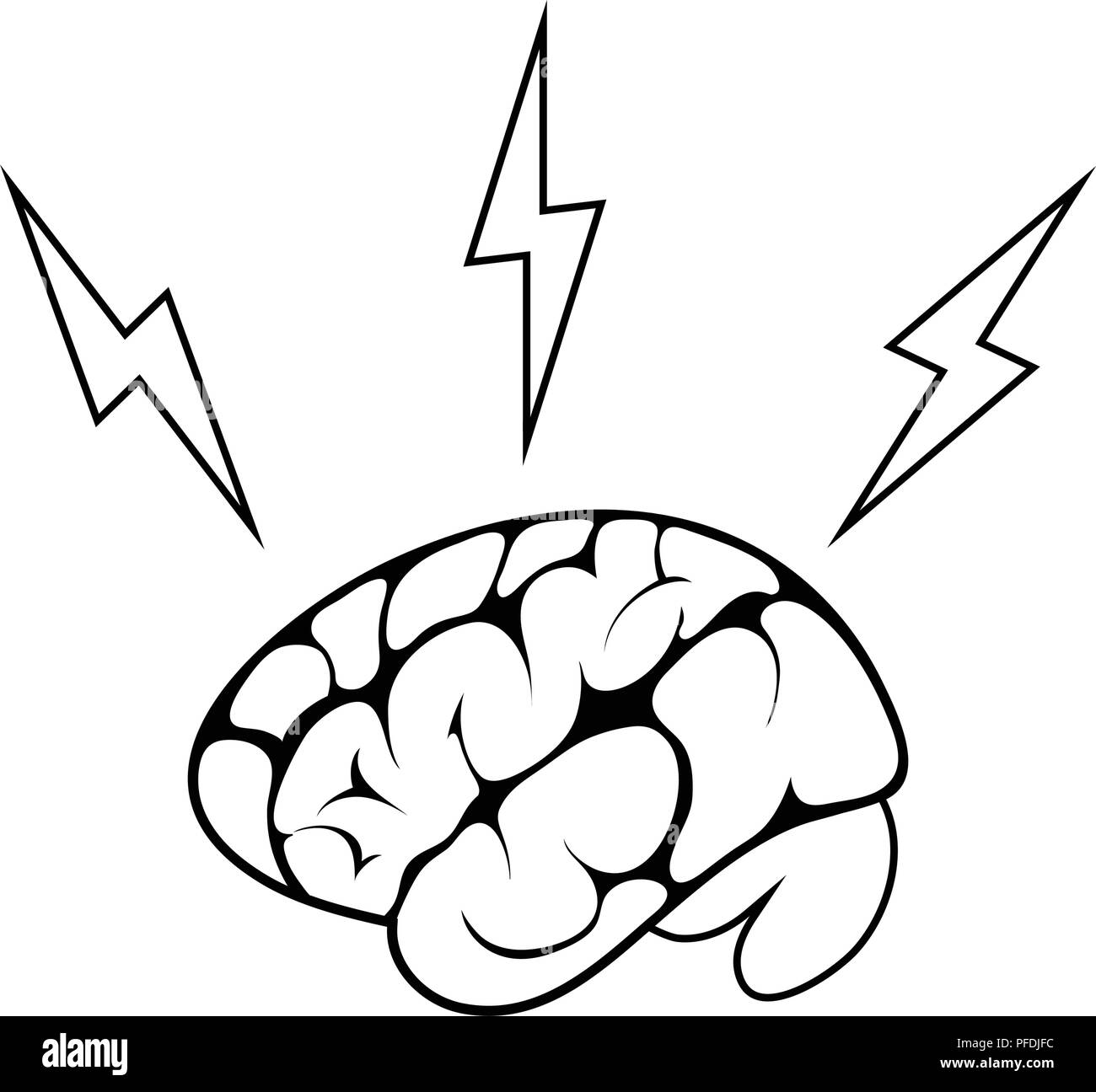 Icon of Brainstorm. Thin line design. Vector illustration Stock Vector ...