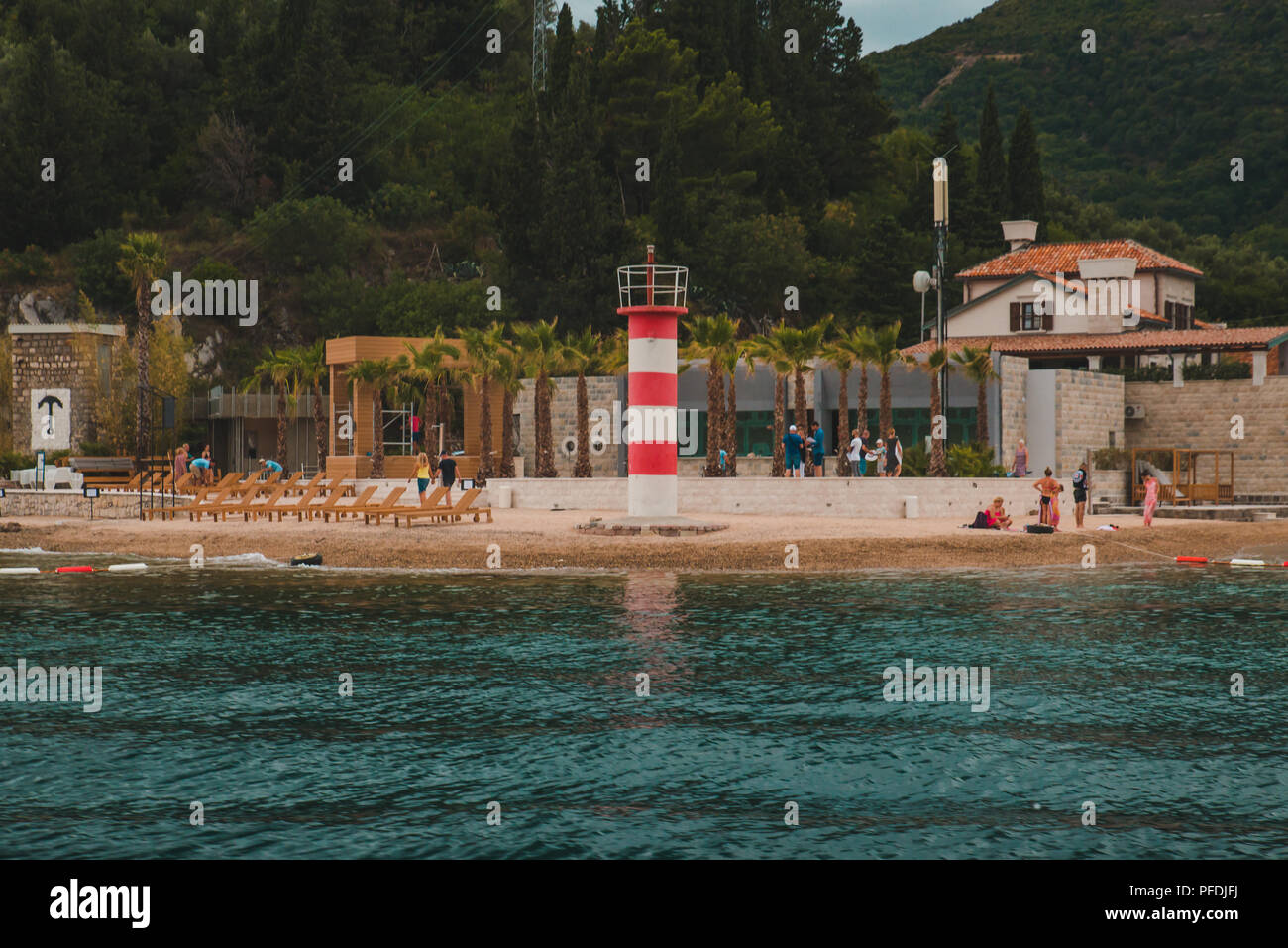 lighthouse in kotor bay, montenegro. summer vacation Stock Photo - Alamy