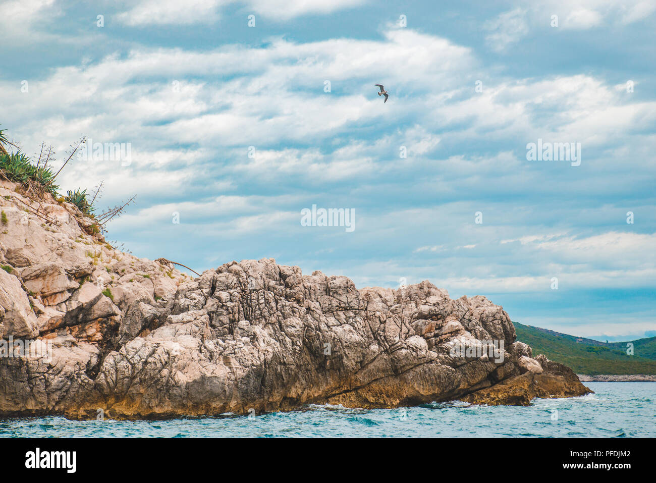 landscape view of sea with cliff seaside. summer vacation concept Stock ...