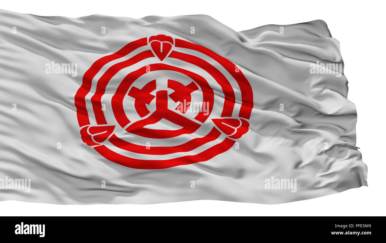 Okazaki City Flag, Japan, Aichi Prefecture, Isolated On White ...