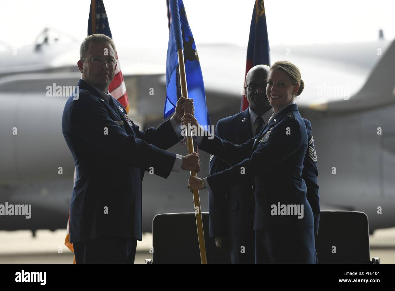 U.S. Air Force Col. Bryony Terrell, assumes command of the 145th ...