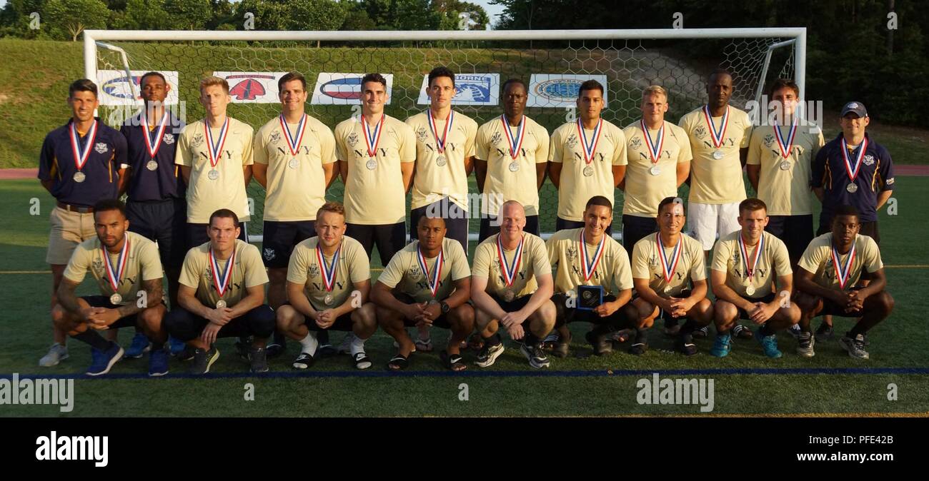 FORT BRAGG, N.C. – Members of the U.S. Navy Men’s Soccer Team pose for ...