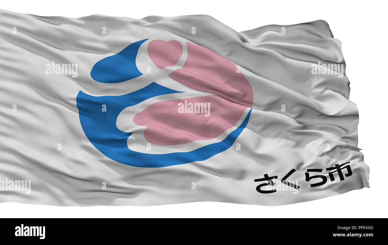 Sakura City Flag, Japan, Tochigi Prefecture, Isolated On White ...